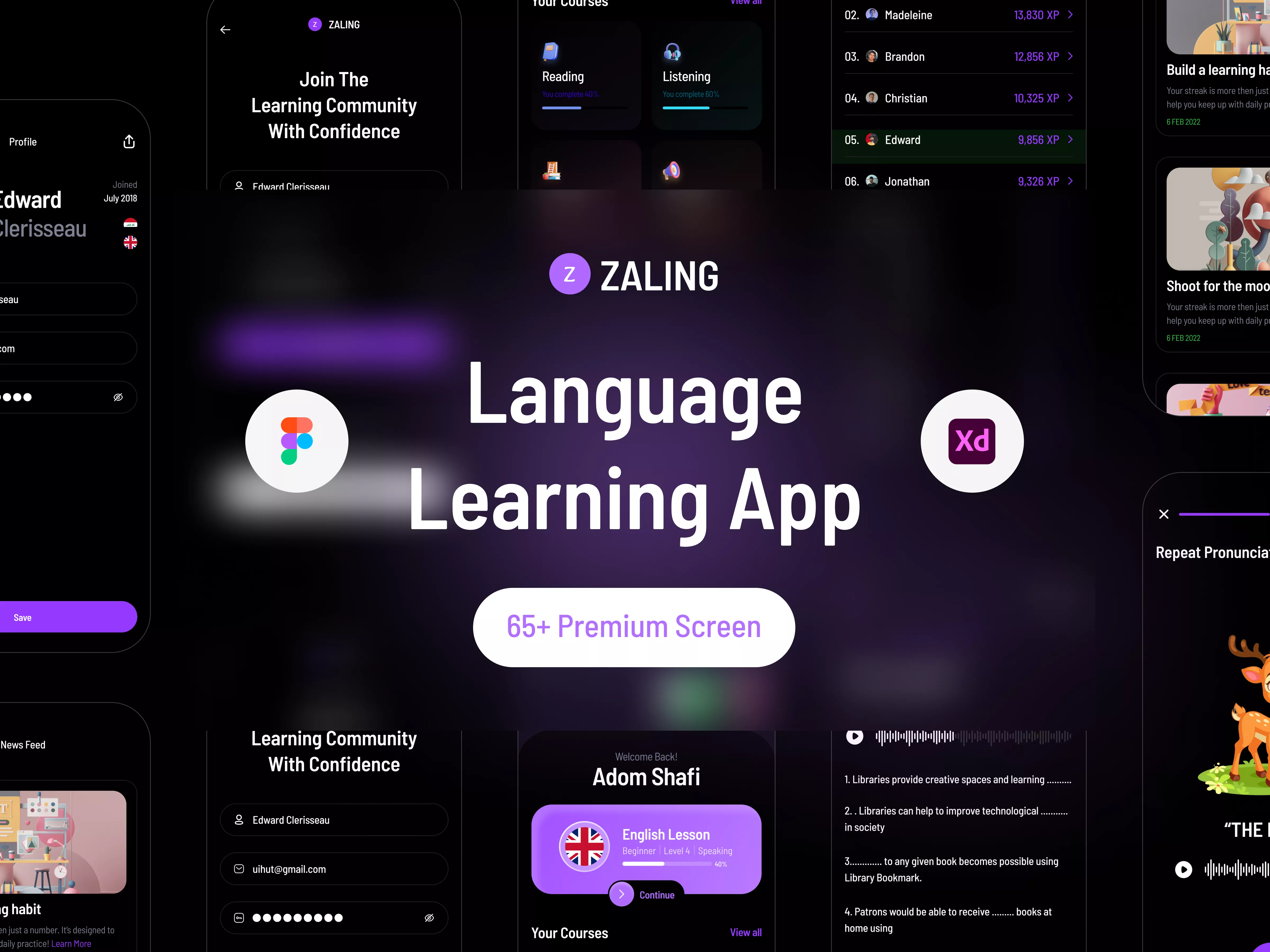 Language App UI Kit - ZALING