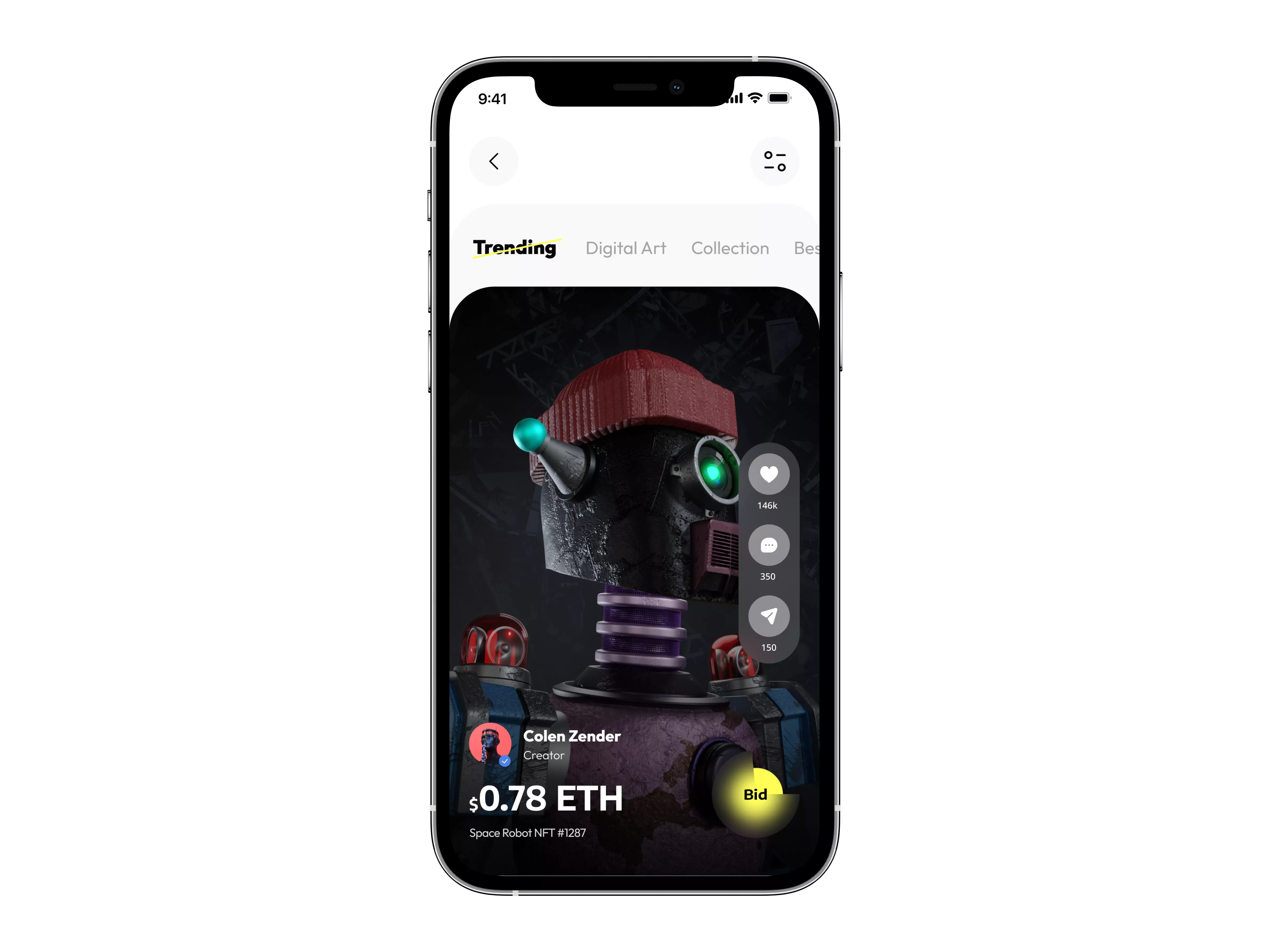 NFT Auction App Screen - NIFTY