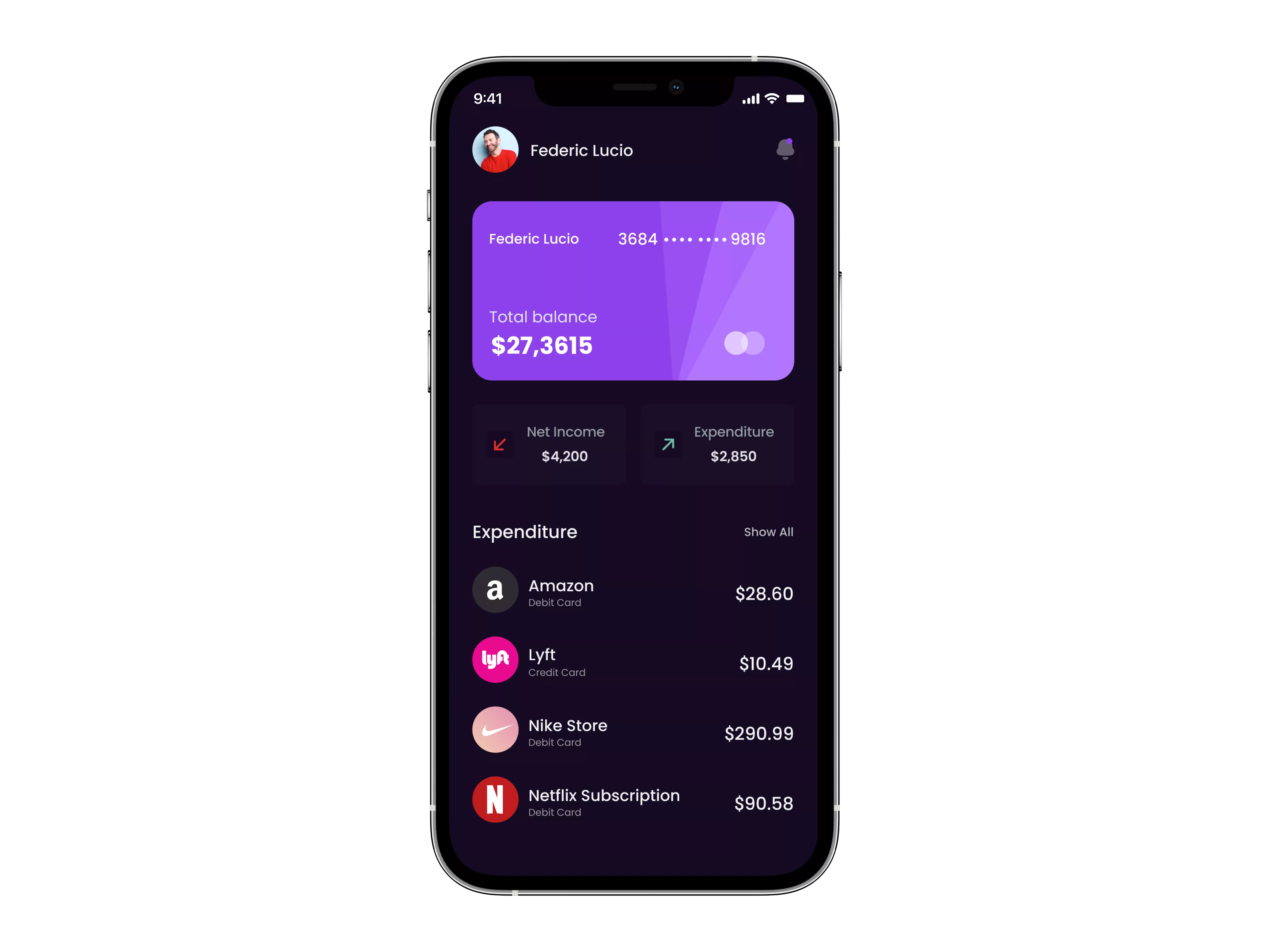 Finance App Screen