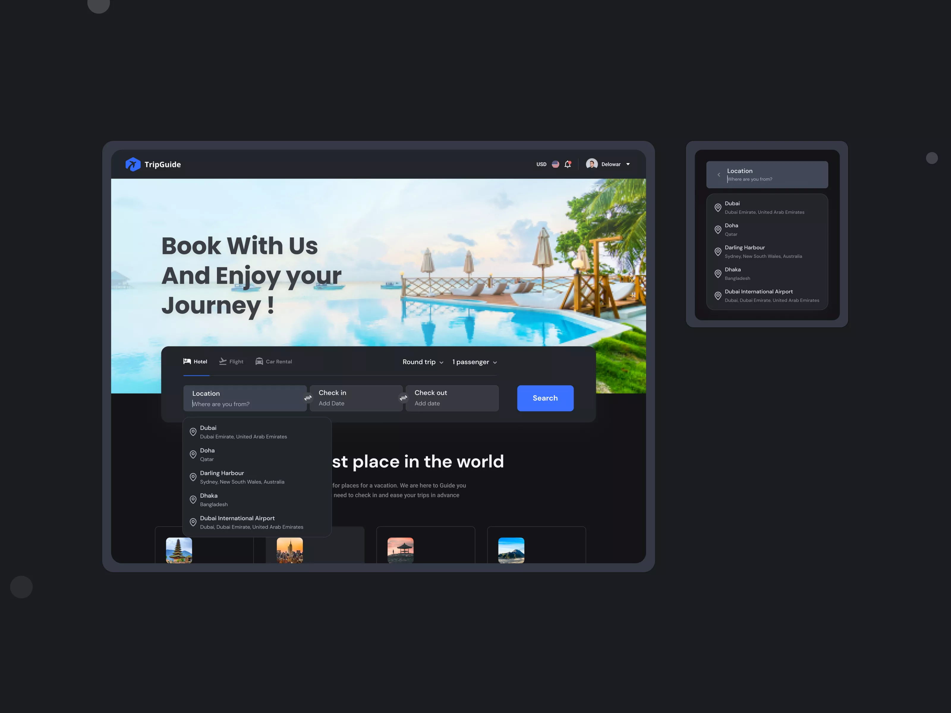 Search Results Page Web App Screen - Hotel