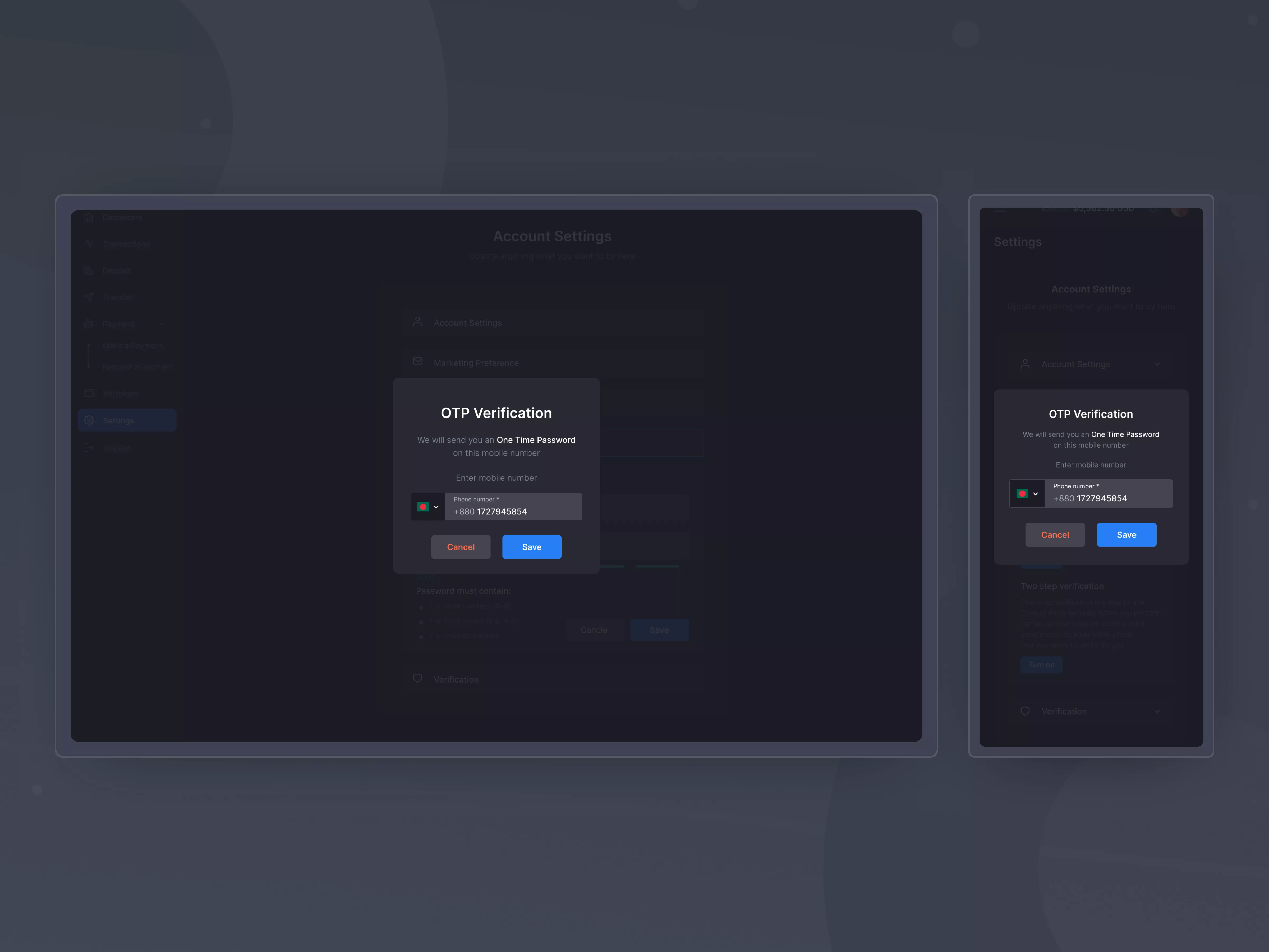 OTP Verification Web App Screen
