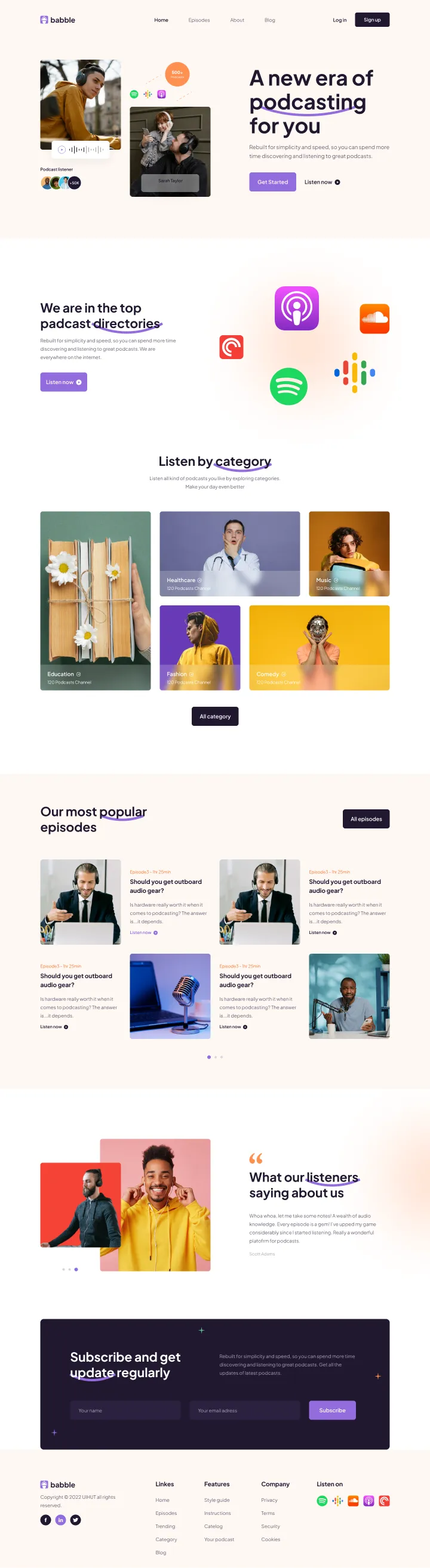 Podcast Website Landing Page - Babble