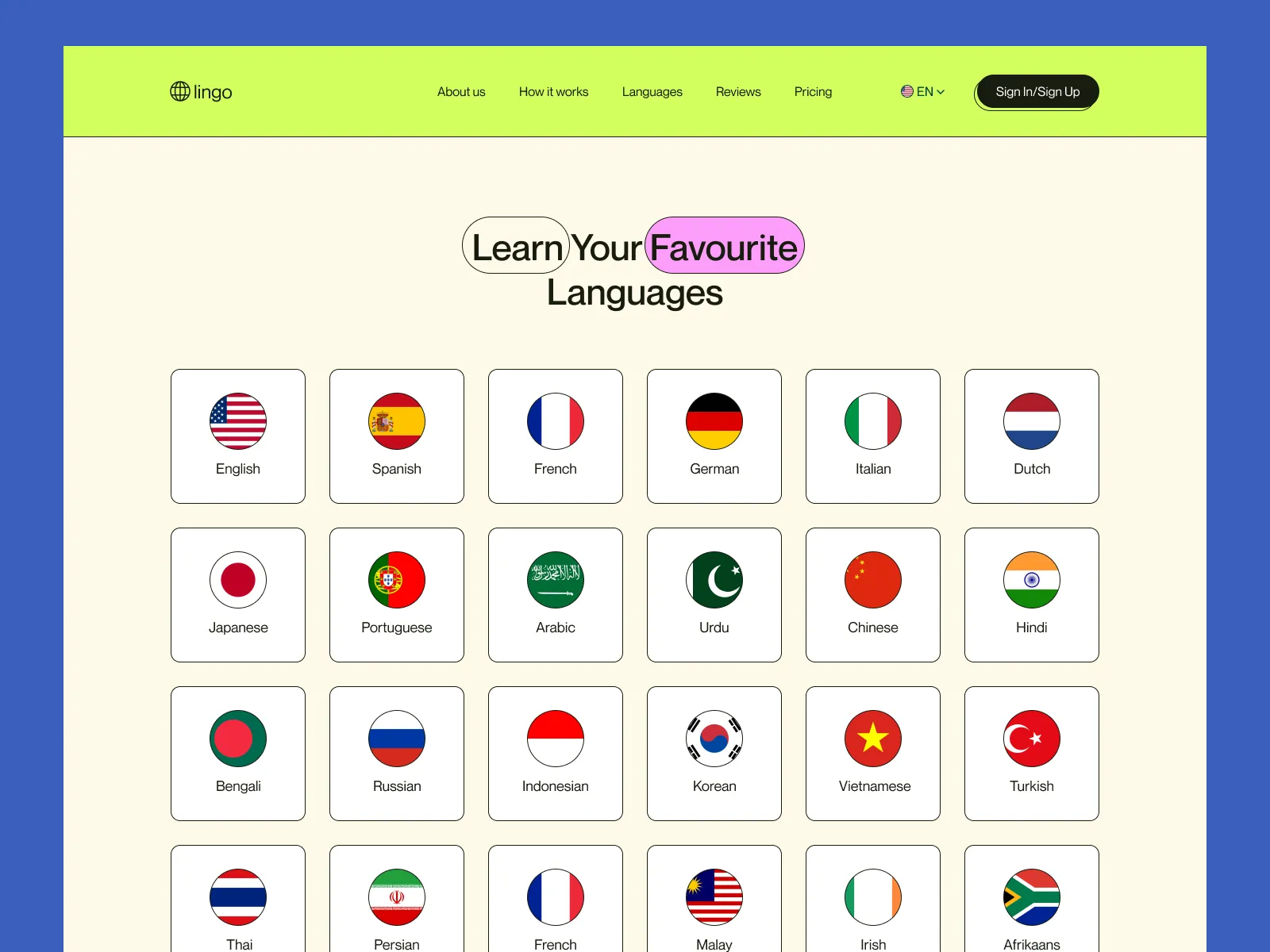 Languages Page