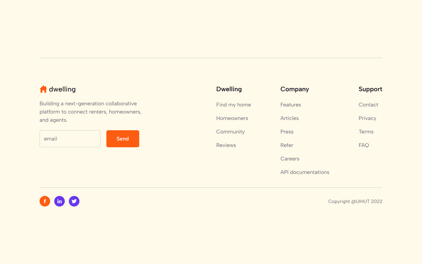 Footer Section Design - Dwelling