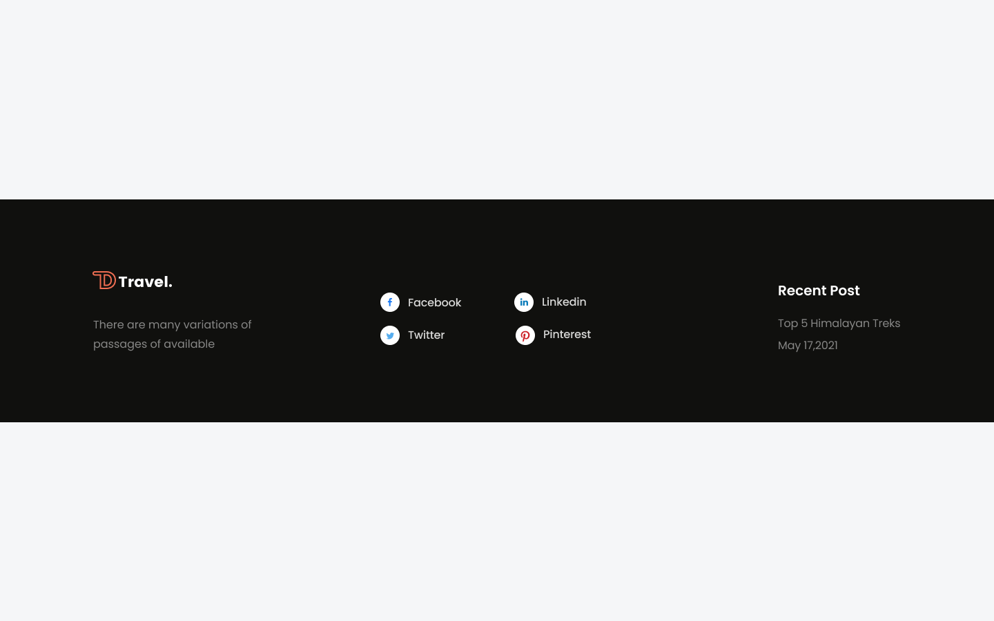 Dream Travel Footer Section