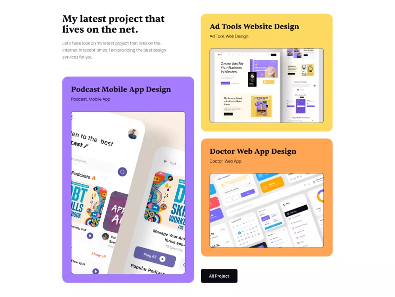 Project Showcase Section Design