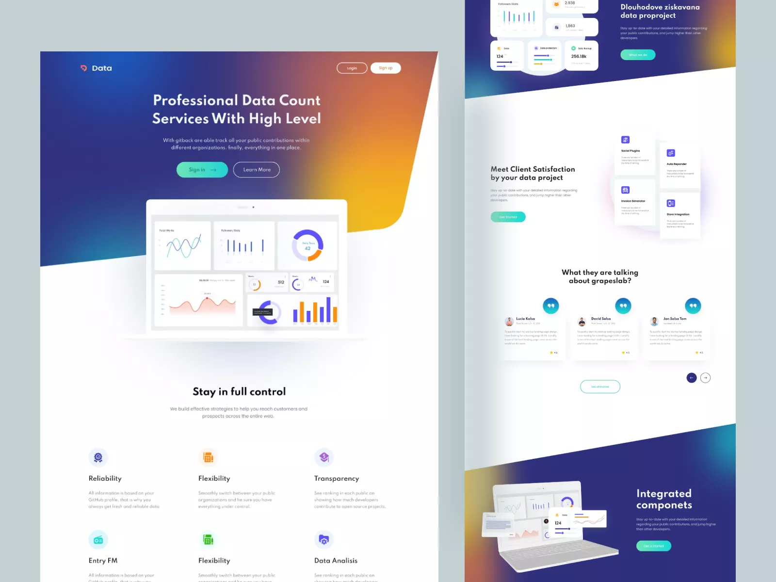 Data Agency Landing Page Design